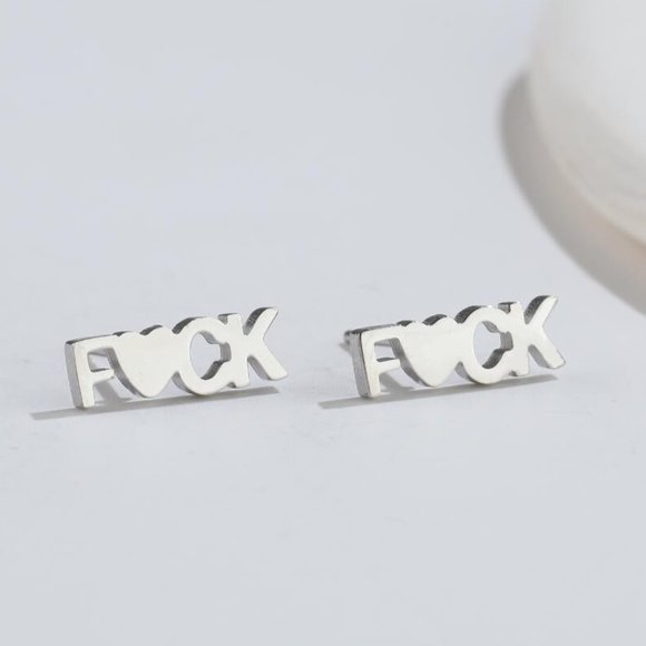 chichigems | Jewelry | Fck Silver Titanium Steel Swear Word Curse Word ...